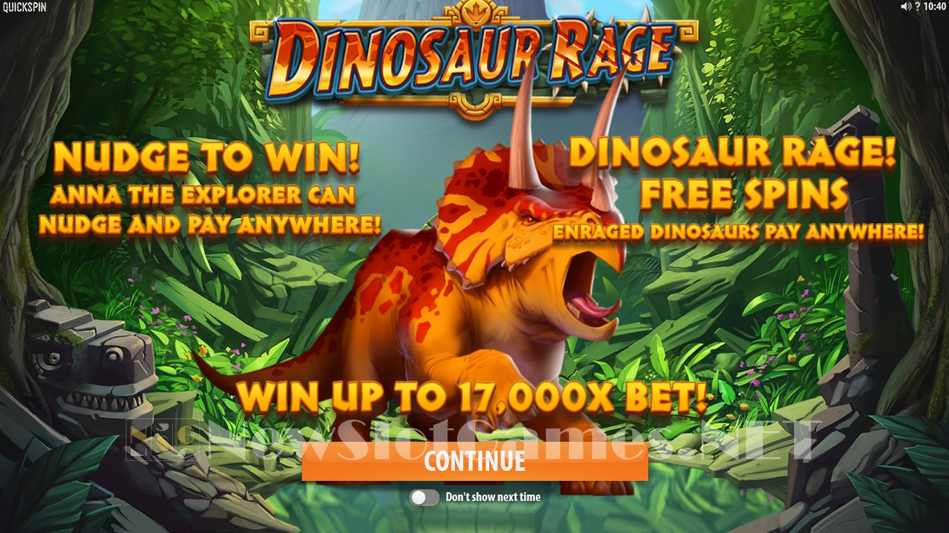 Dinosaur Rage Slot Review & Demo by Quickspin - Play Free Online