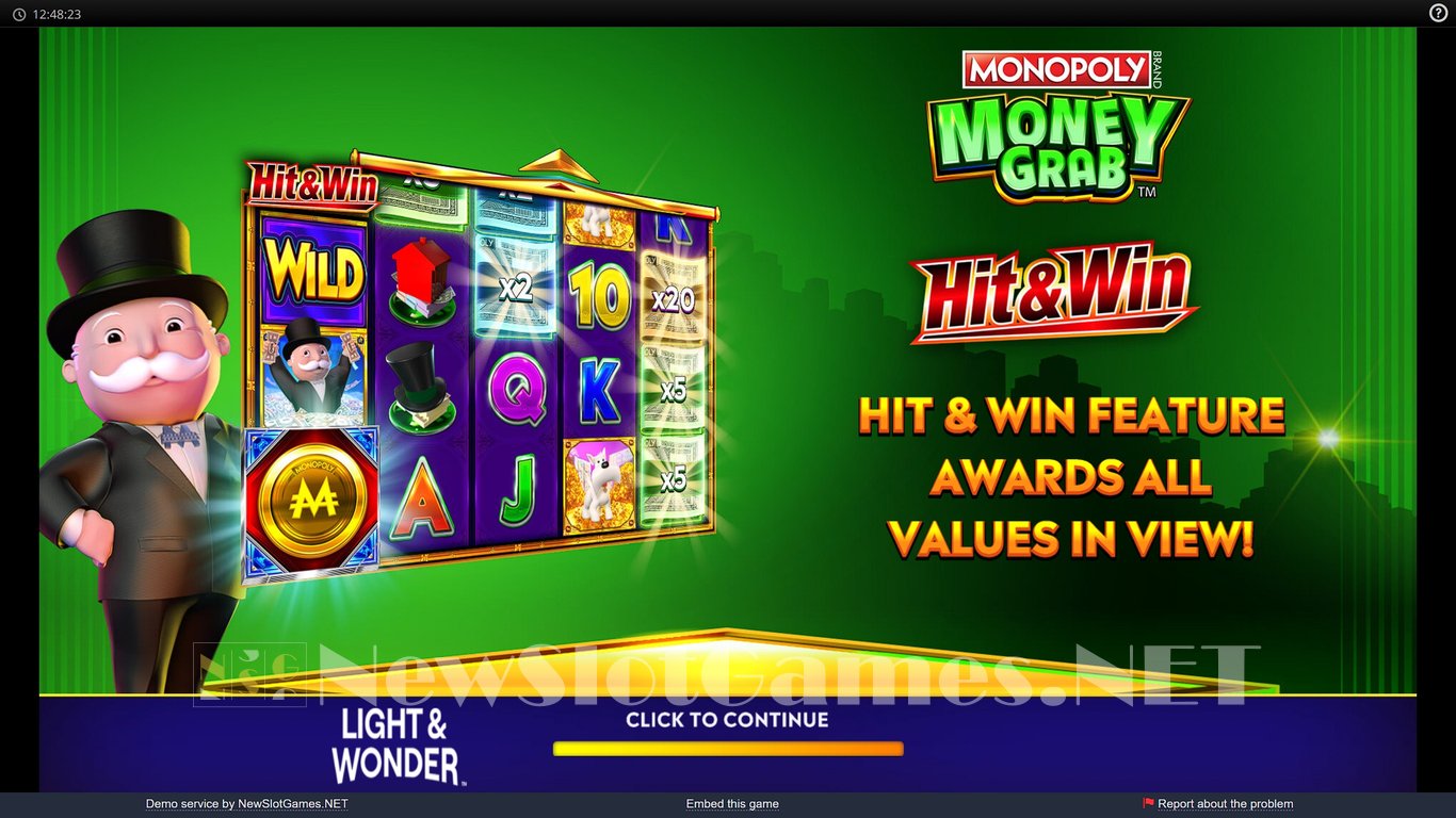 Monopoly Money Grab Slot Review & Demo by Light & Wonder - Play Free Online
