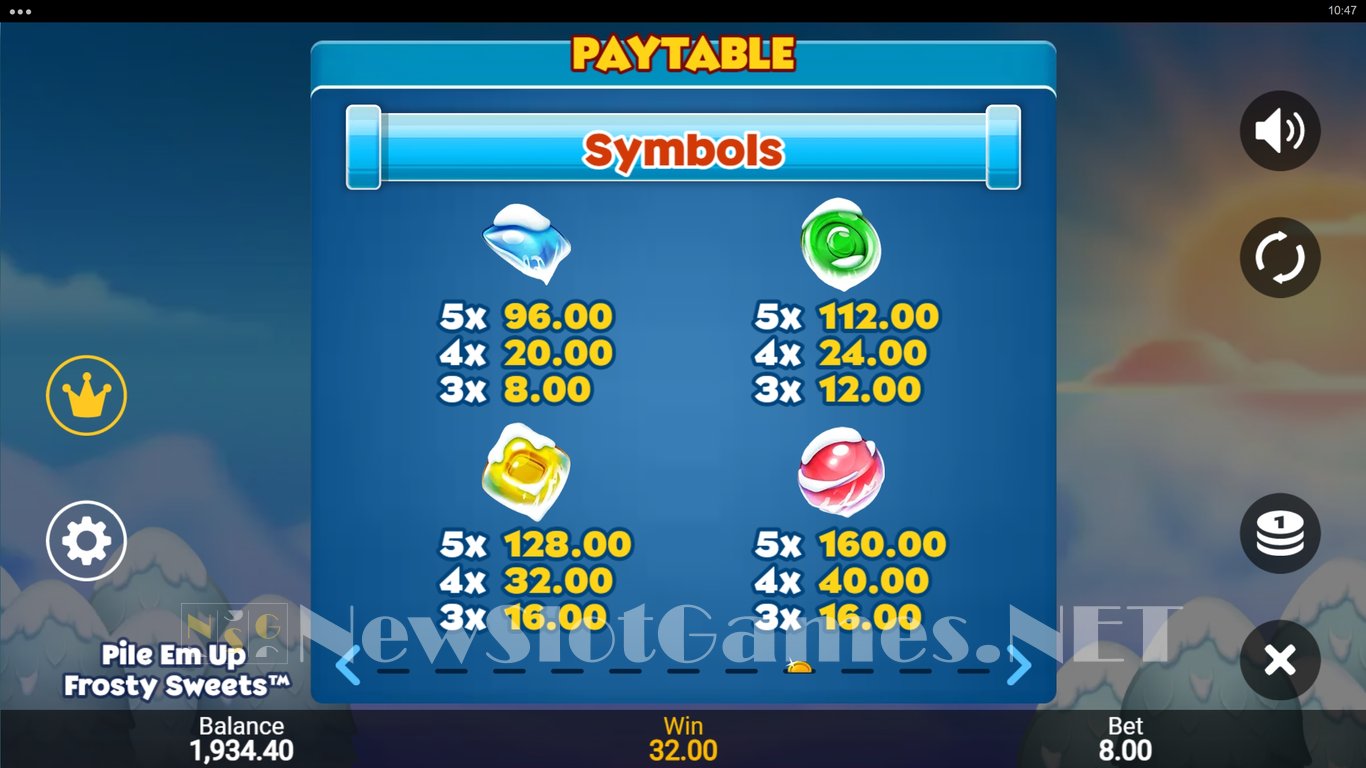 Pile Em Up Frosty Sweets Slot Review & Demo by Microgaming - Play Free ...