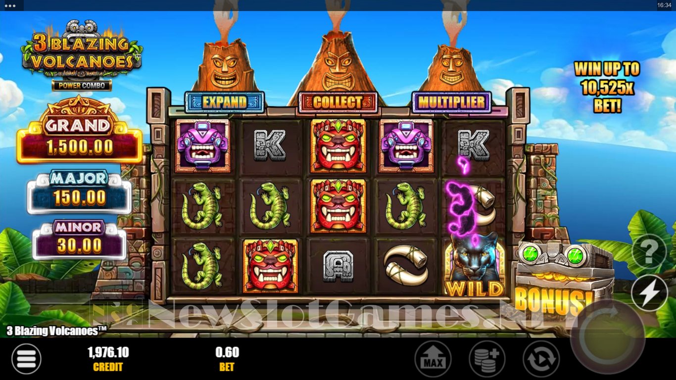 3 Blazing Volcanoes Power Combo Slot Review & Demo by Microgaming ...