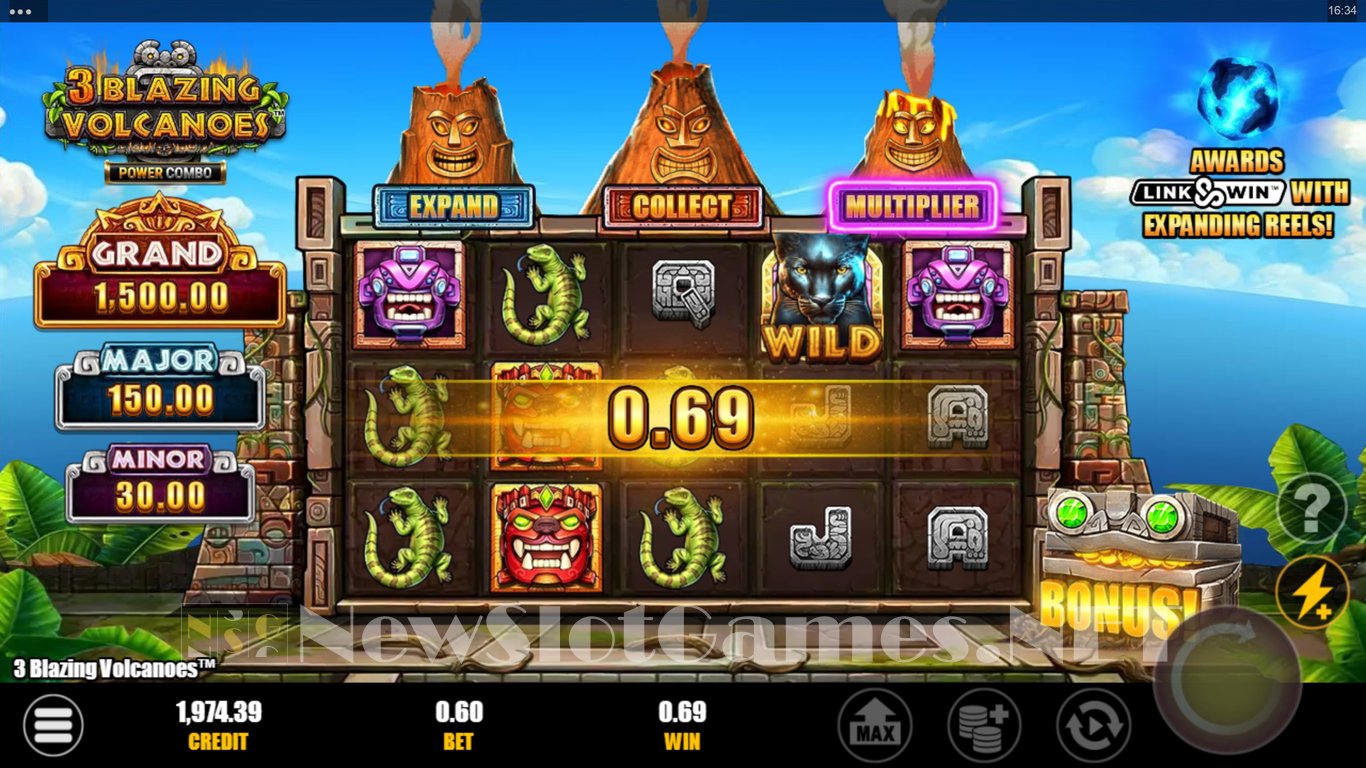 3 Blazing Volcanoes Power Combo Slot Review & Demo by Microgaming ...