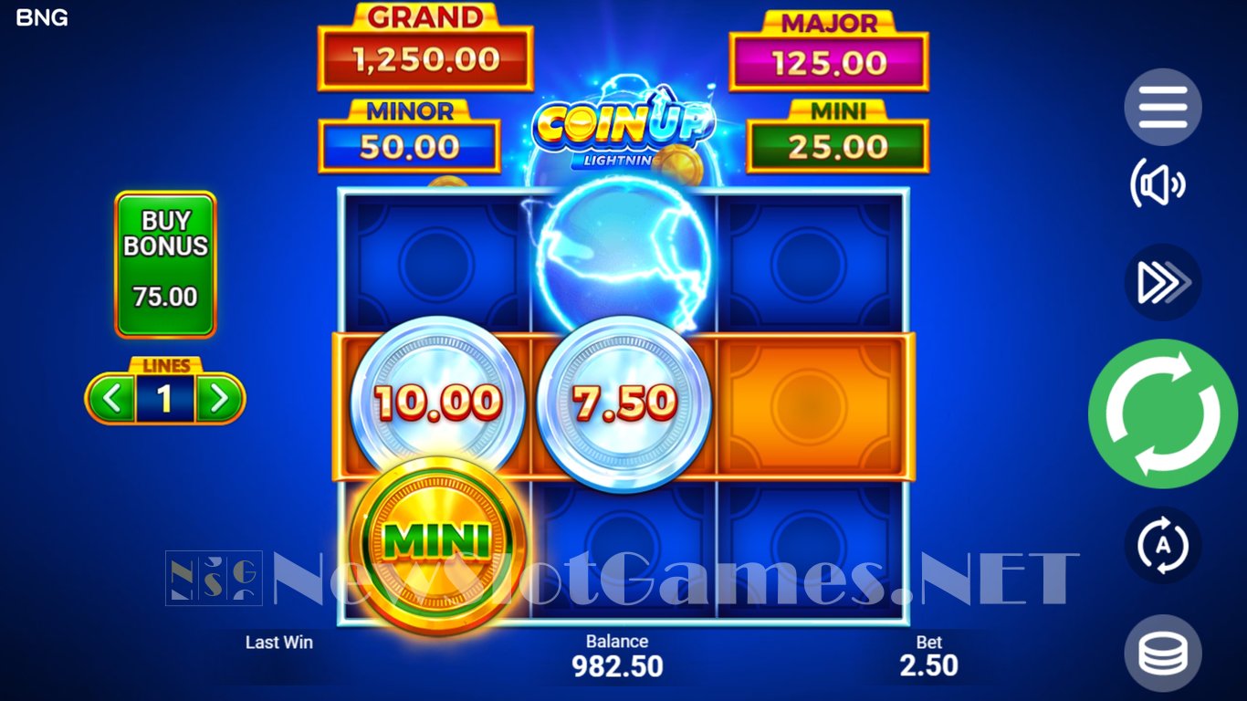 Coin UP Lightning Slot Review & Demo by Booongo (BNG) - Play Free Online