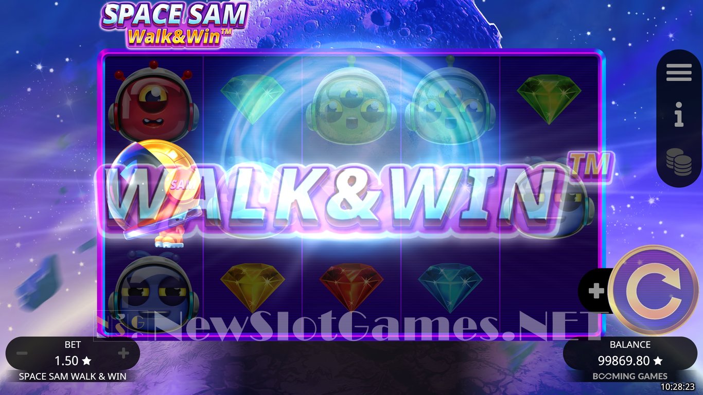 Space Sam Walk & Win Slot Review & Demo by Booming Games - Play Free Online
