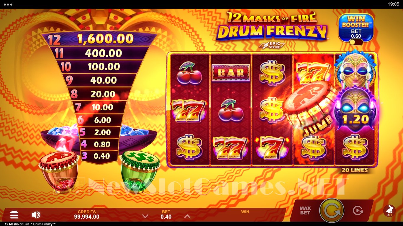 12 Masks of Fire Drum Frenzy Slot Review & Demo by Microgaming - Play ...
