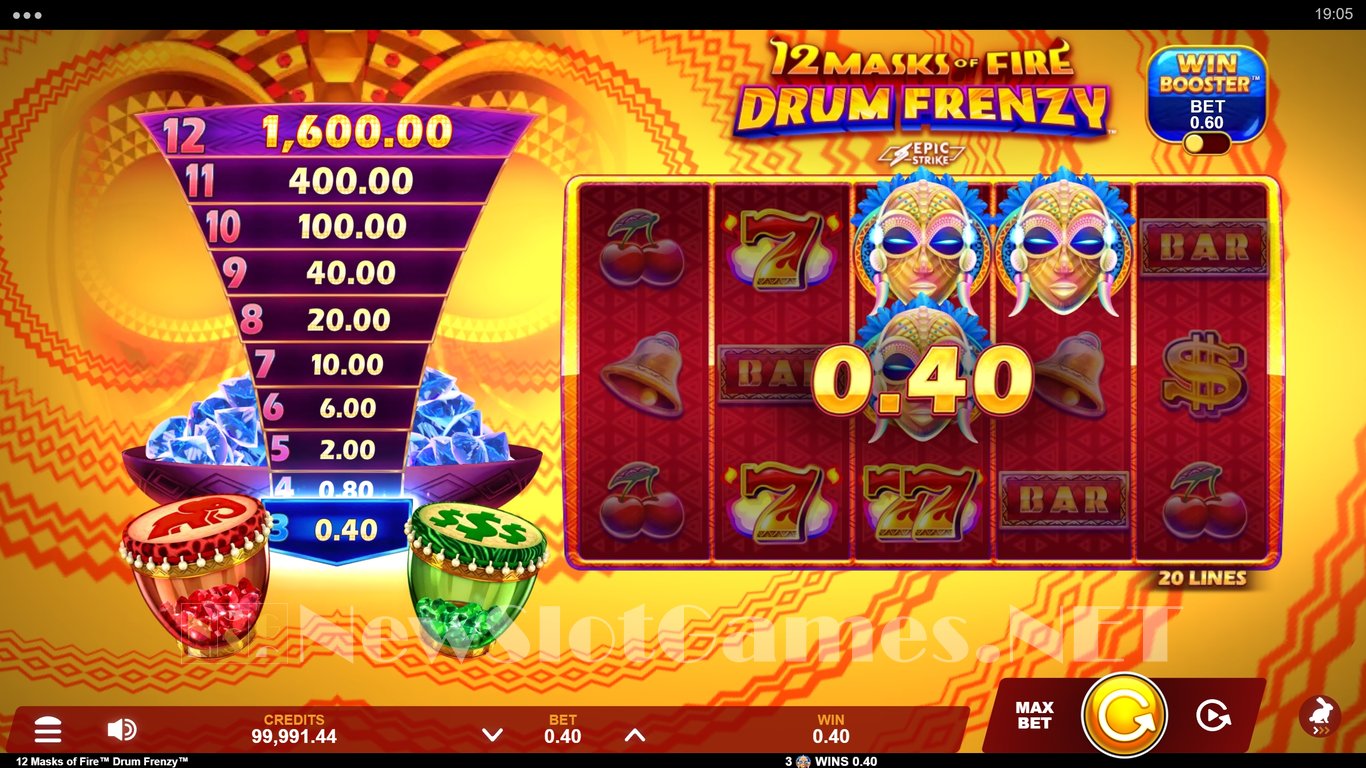 12 Masks of Fire Drum Frenzy Slot Review & Demo by Microgaming - Play ...