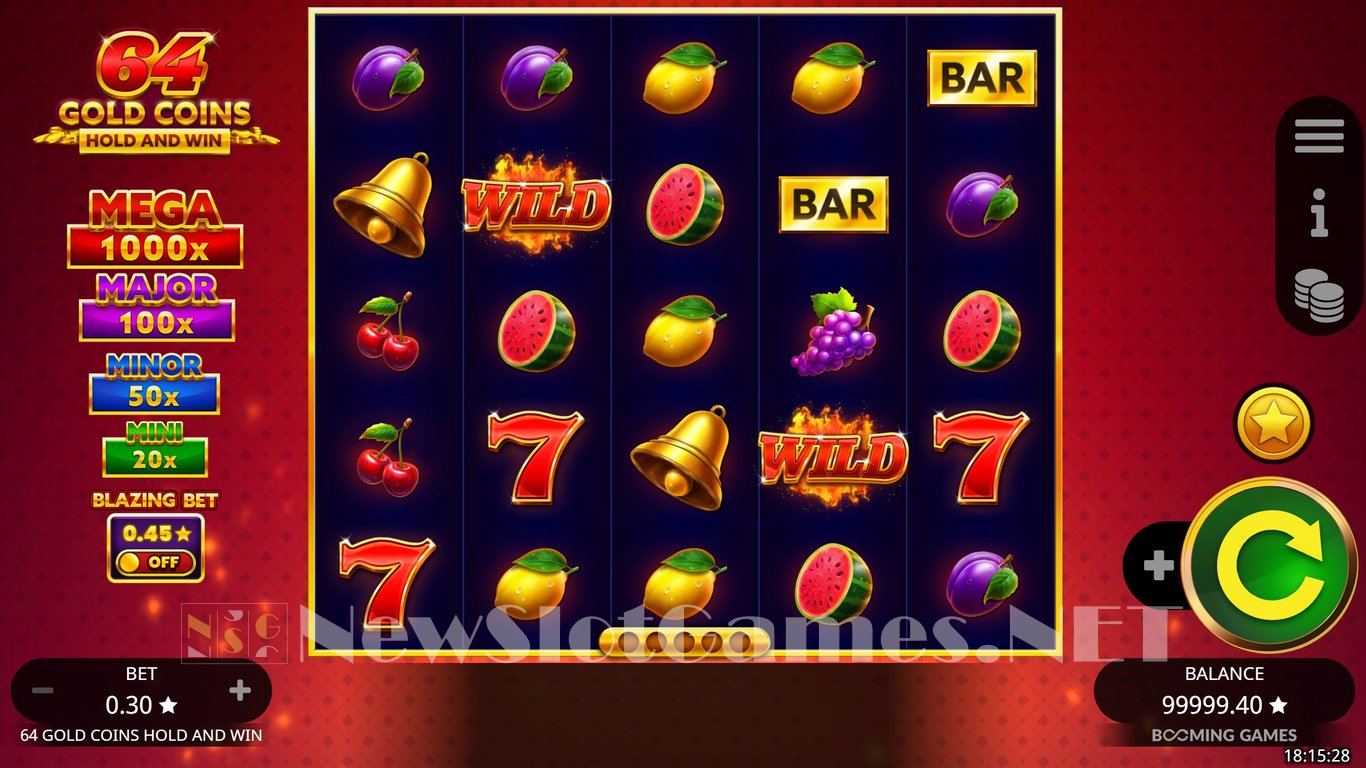 64 Gold Coins Hold and Win Slot Review & Demo by Booming Games - Play ...