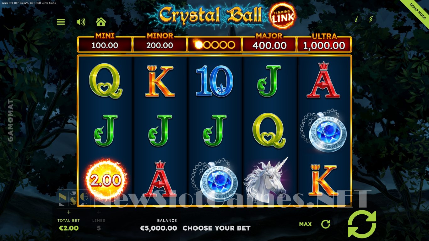 Crystal Ball Flaming Link Slot Review & Demo by Gamomat - Play Free Online