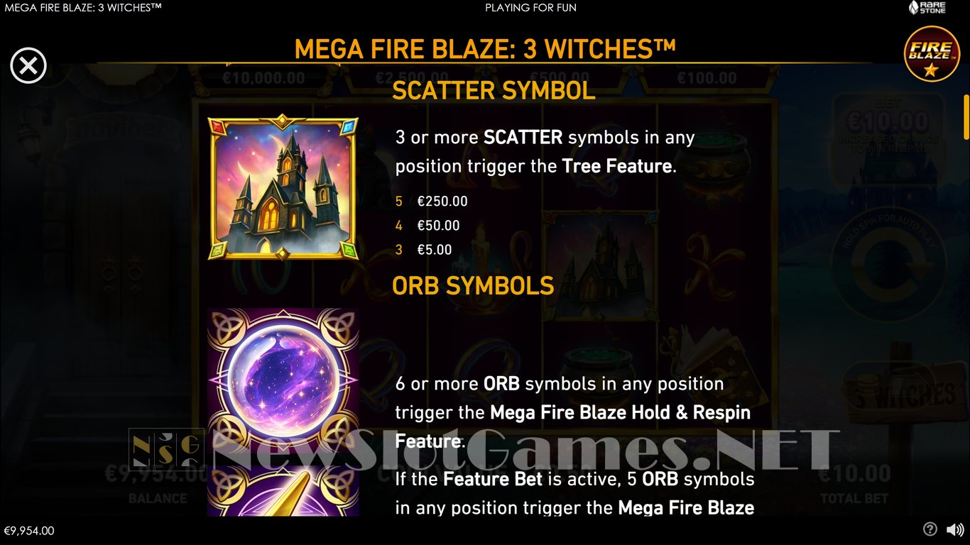 Mega Fire Blaze 3 Witches Slot Review & Demo by Playtech - Play Free Online