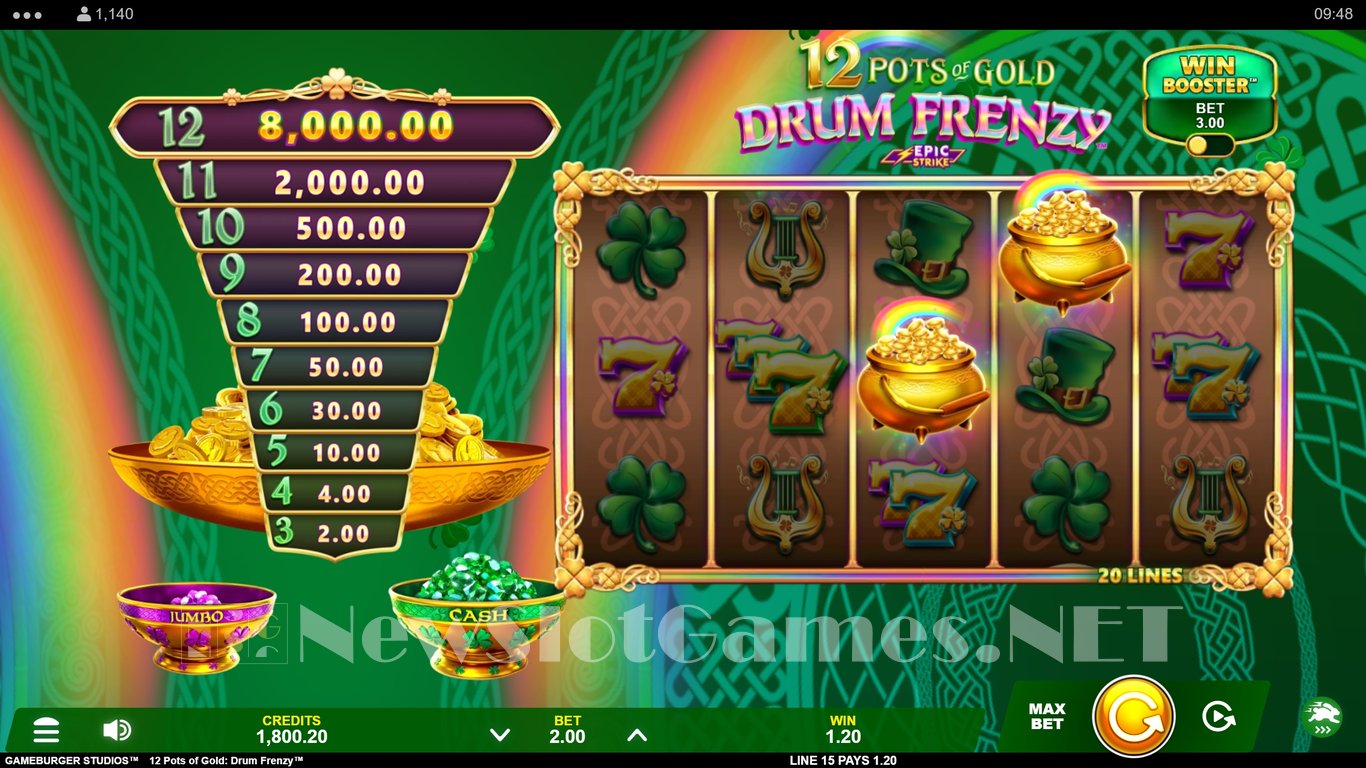 12 Pots of Gold Drum Frenzy Slot Review & Demo by Microgaming - Play ...