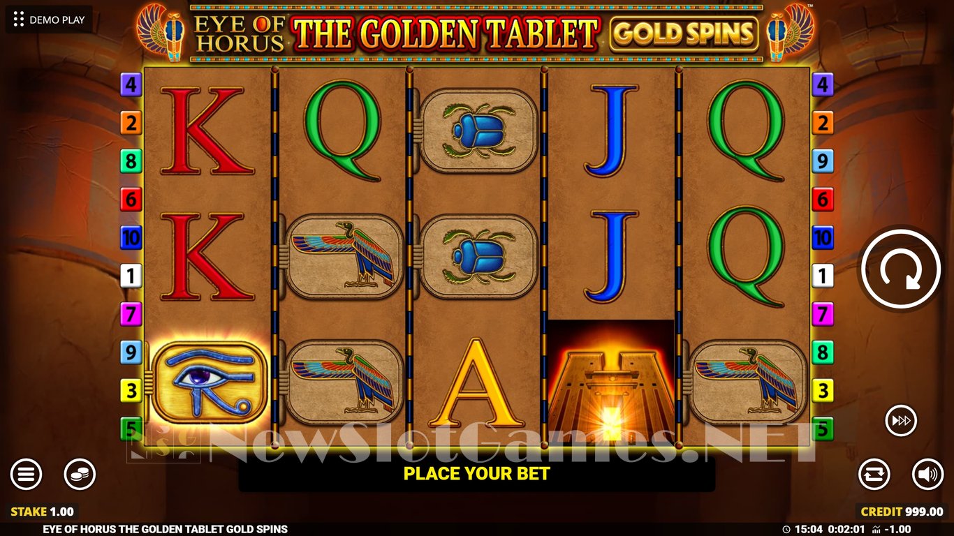 Eye of Horus The Golden Tablet Gold Spins Slot Review & Demo by ...
