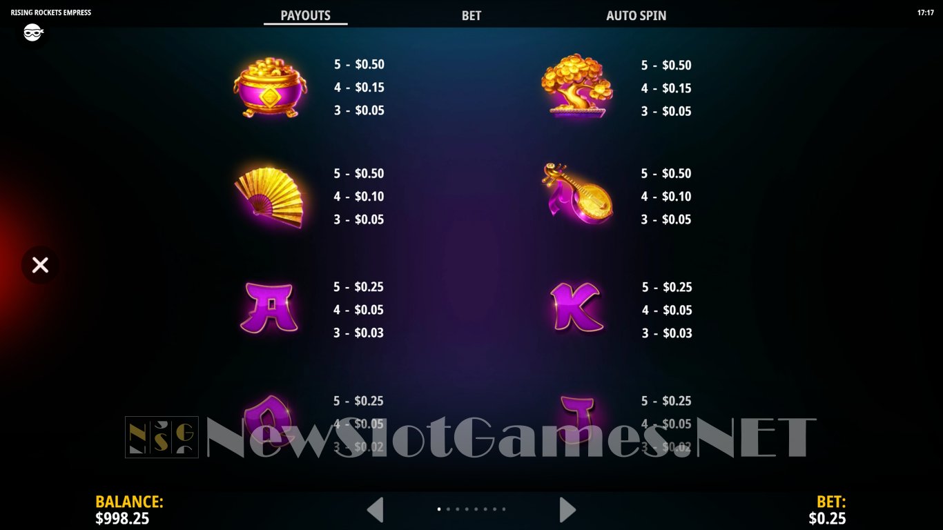 Rising Rockets Empress Slot Review & Demo by IGT - Play Free Online