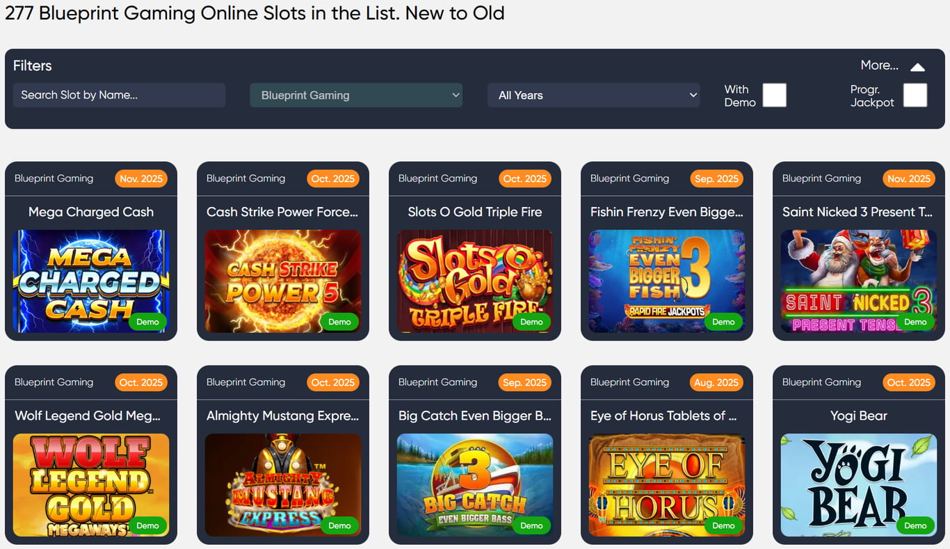 Blueprint Gaming Slots: 304 Demo Games, Reviews, High-RTP List