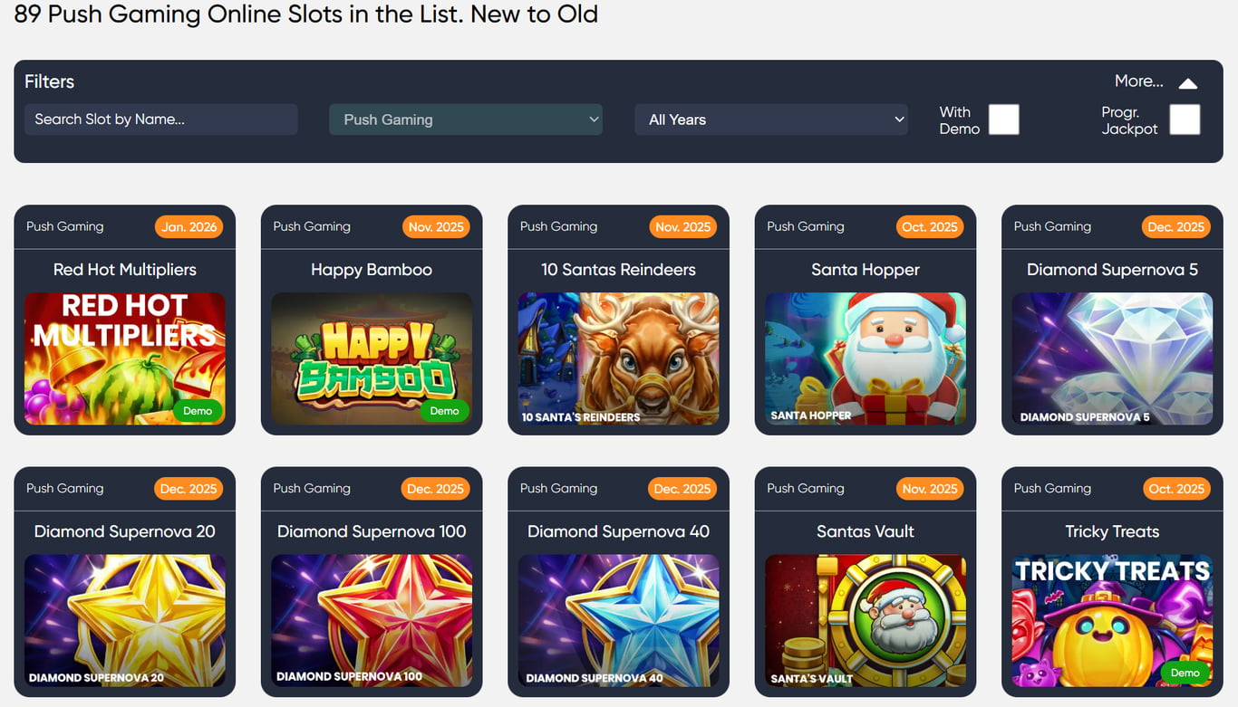 Push Gaming Slots: 102 Demo Games, Reviews, High-RTP List